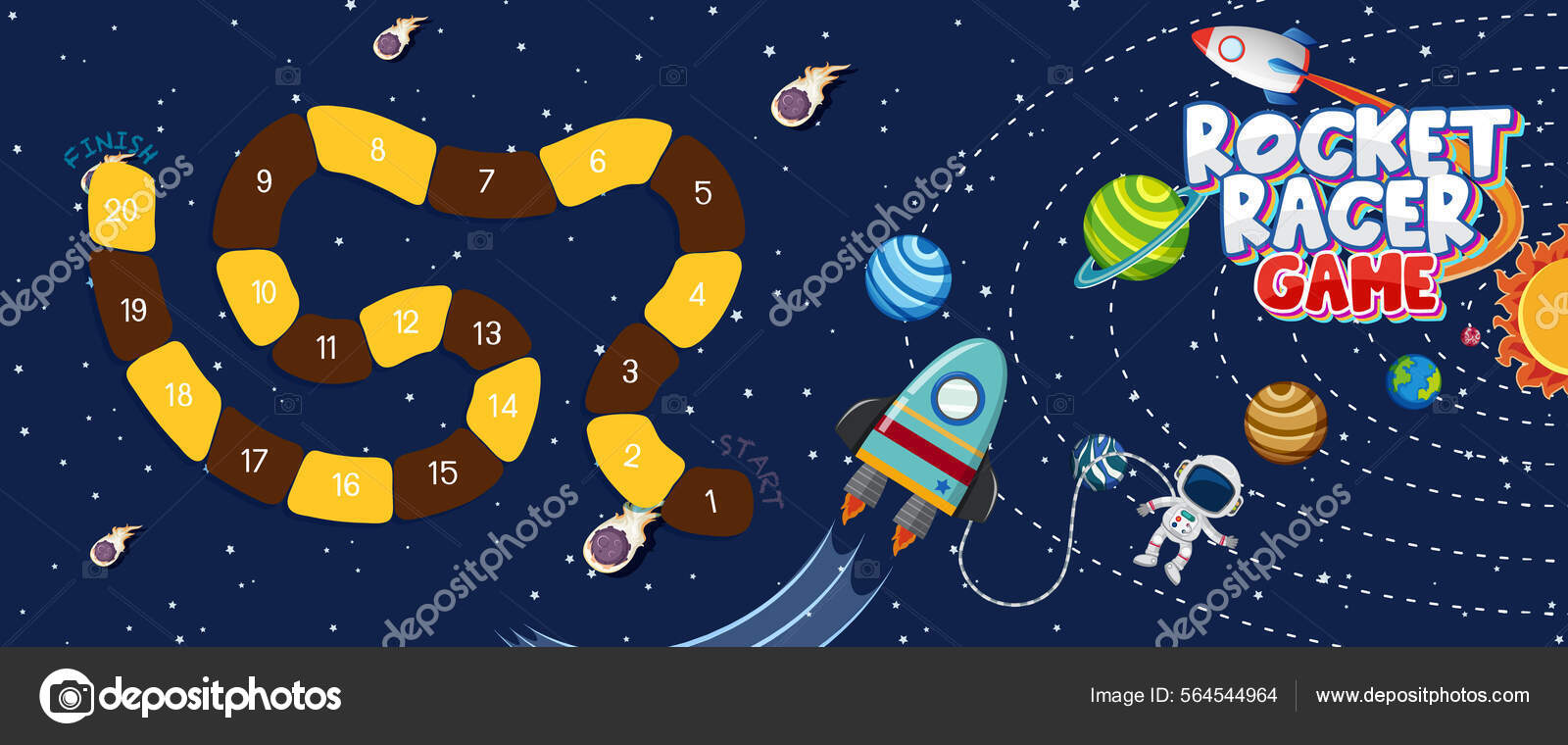 Game Template Space Theme Background Illustration Stock Vector by ...