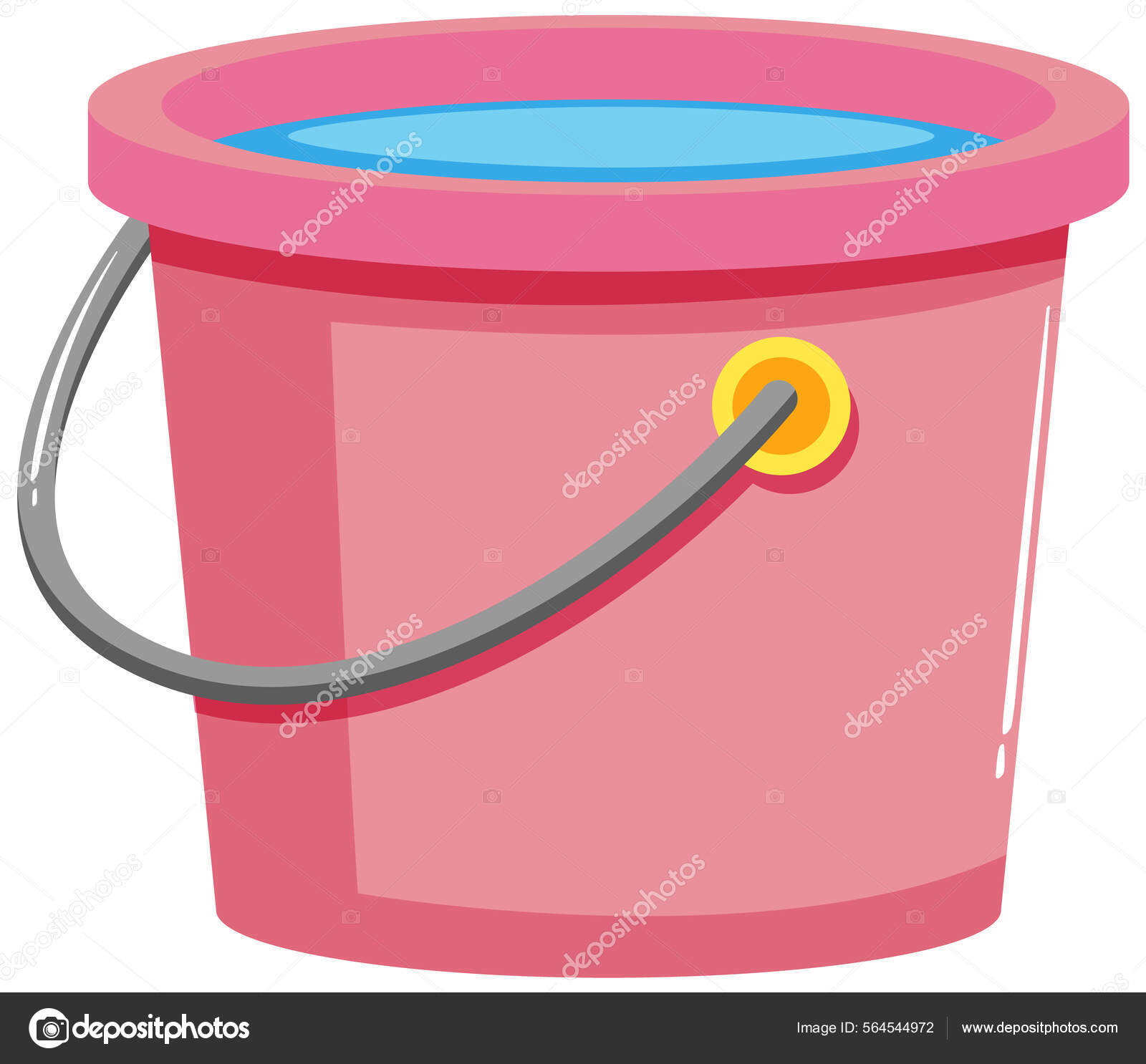 Pink Paint Bucket Cartoon
