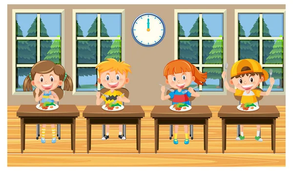 6,013,521 Kindergarten children eating lunch Vector Images | Depositphotos