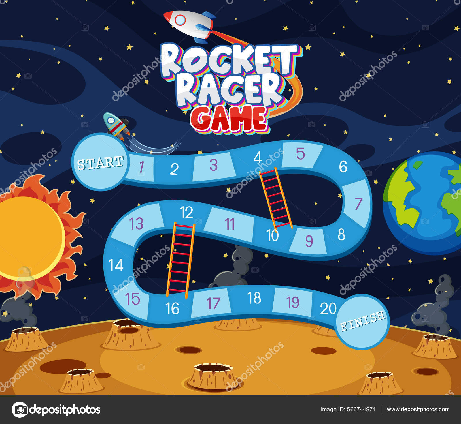 Game Template Space Theme Background Illustration Stock Vector Image by ...