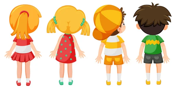 Back Little Girl Cartoon Character Illustration Stock Vector Image by ...