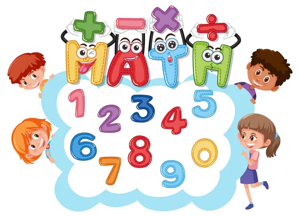 Kids and different math signs Stock Illustration by ©brgfx #136846400