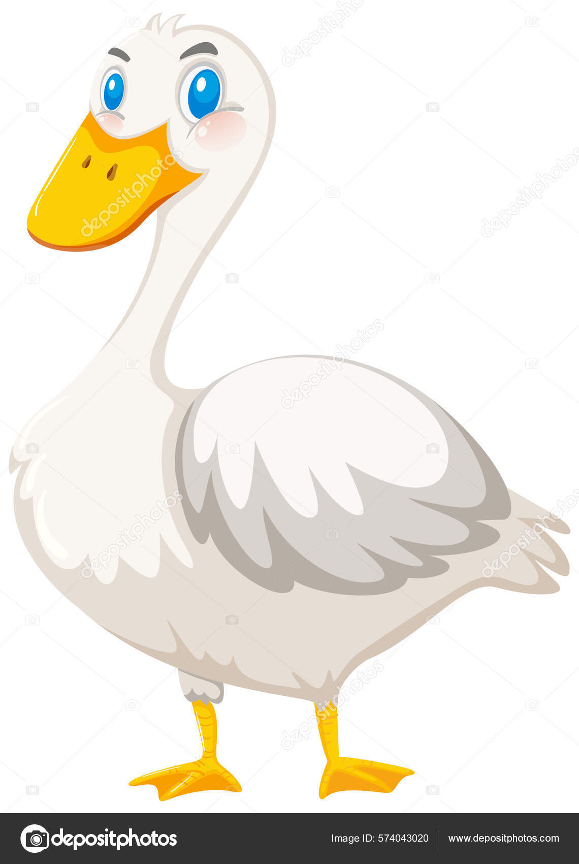 Ente Cartoon Figur Auf Weißem Hintergrund Illustration Stock ...