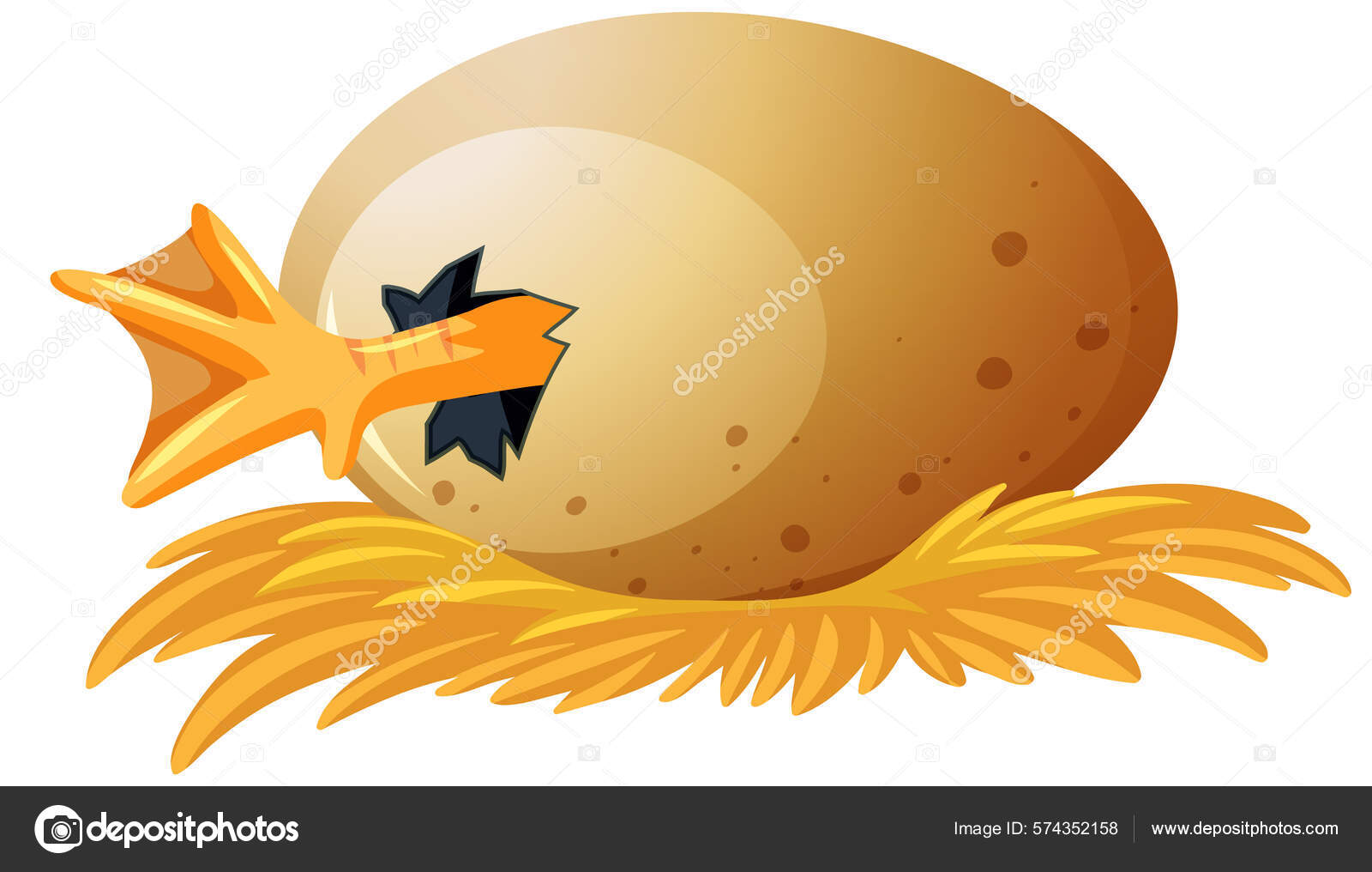 Hatching Duck Egg Isolated Illustration Stock Vector by ©brgfx 574352158