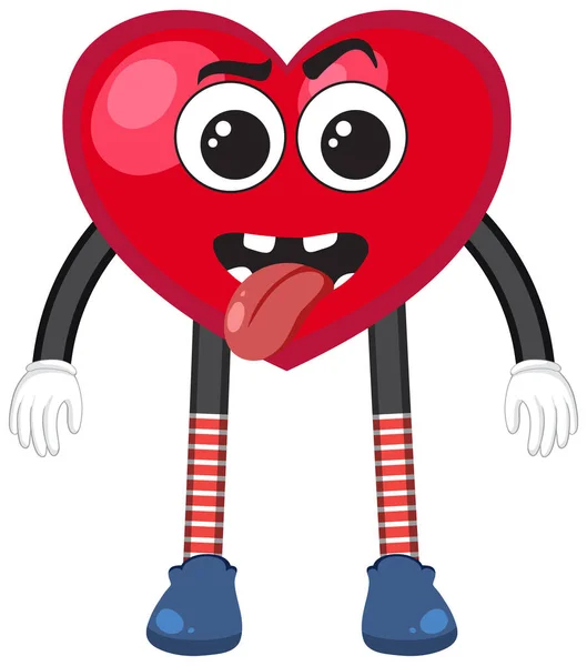 Goofy Heart Emoticon White Background Illustration Stock Vector by ...