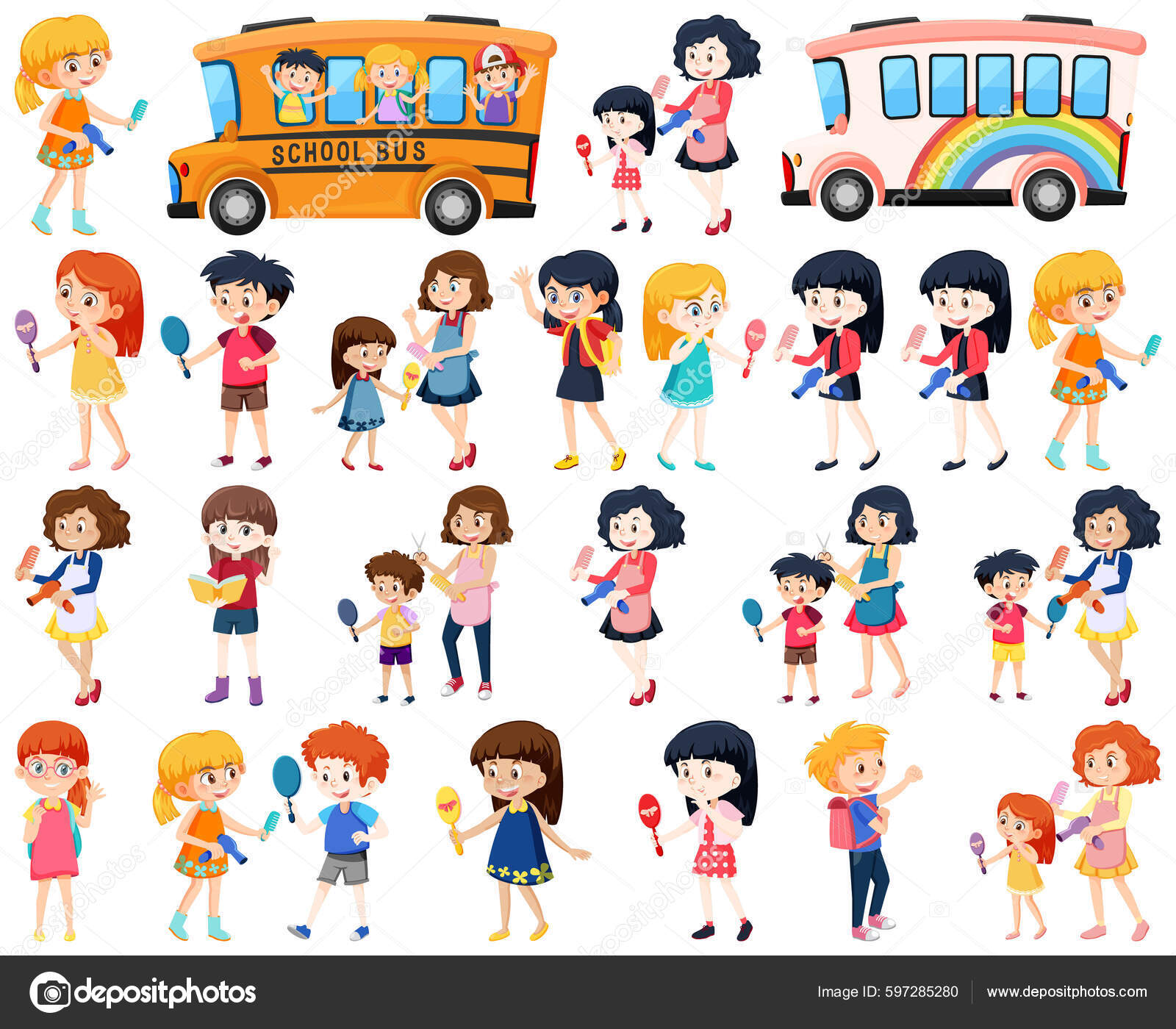 Cute School Kids Clip Art