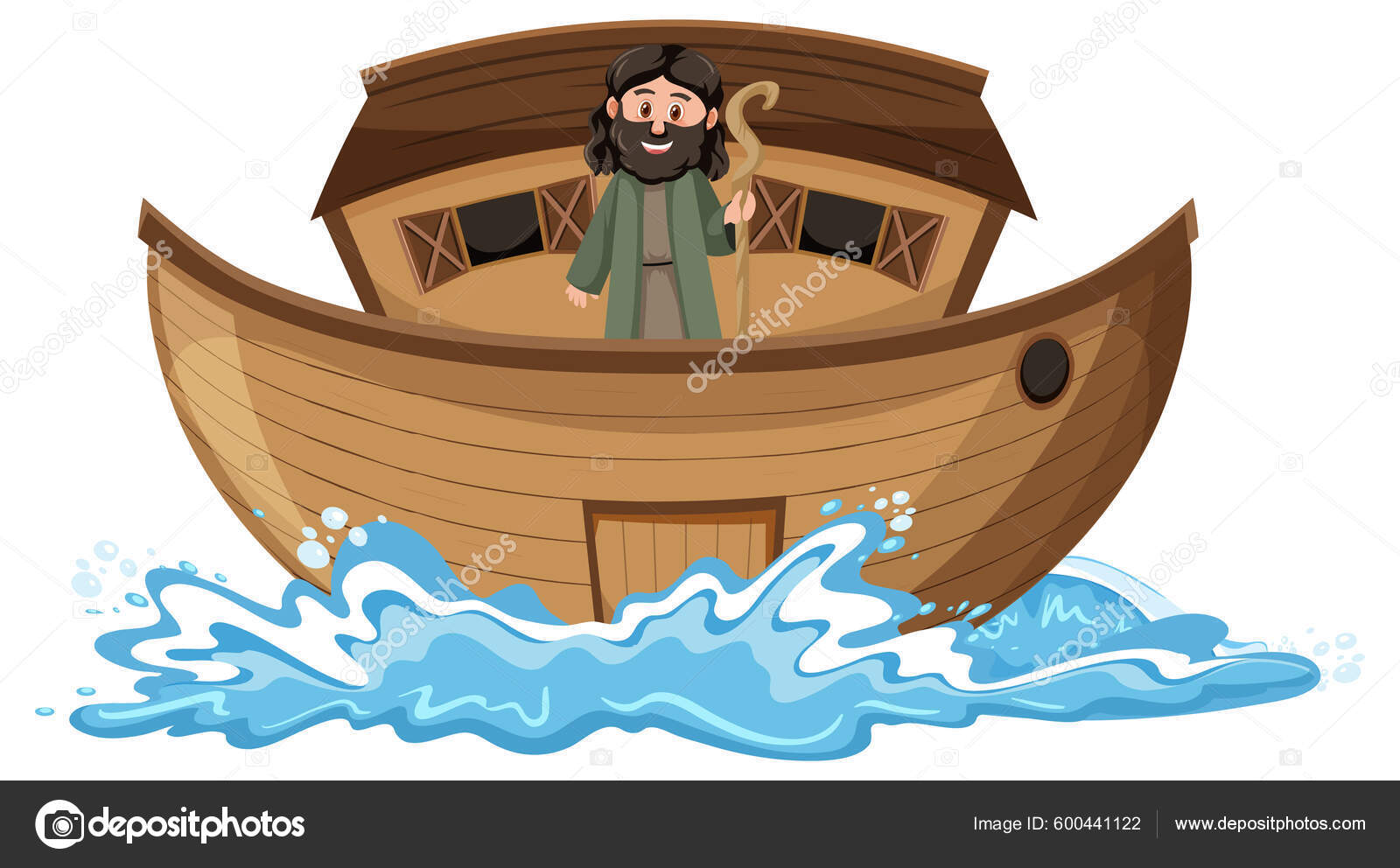 Noahs Ark Cartoon Character Set Illustration Vector Gráfico Vectorial © Brgfx Imagen 600441122