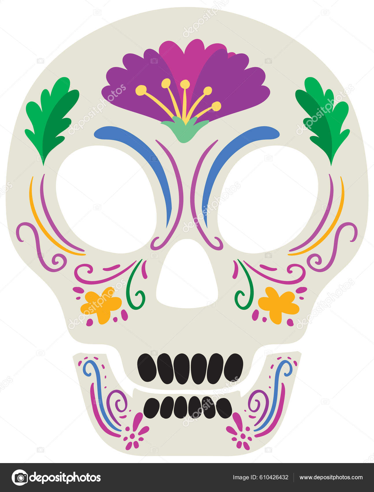 Day Dead Mexican Calaca Illustration Vector de stock por ©brgfx 610426432