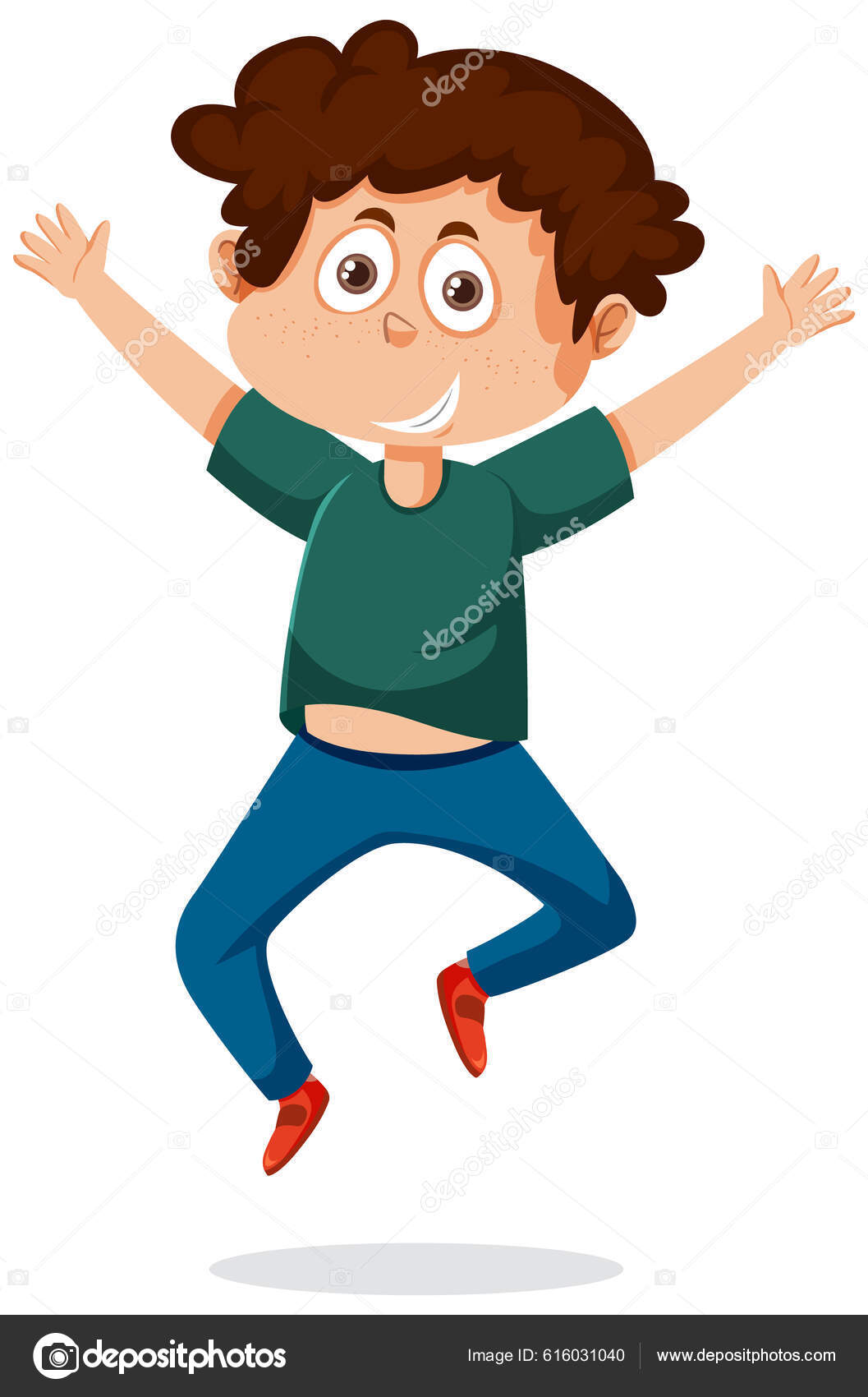 Hombre Saltando Ilustración Personaje Dibujos Animados Vector de stock ...