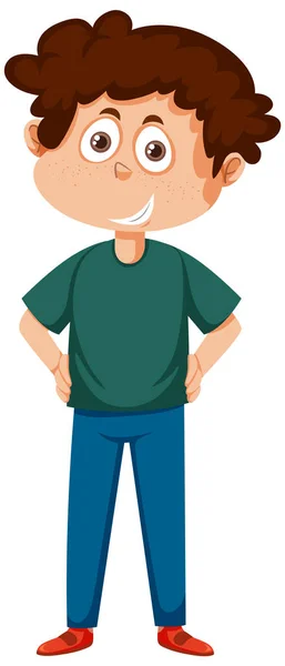 Cartoon Illustration Chubby Teenage Man Wearing Shirt Stock Vector by ...