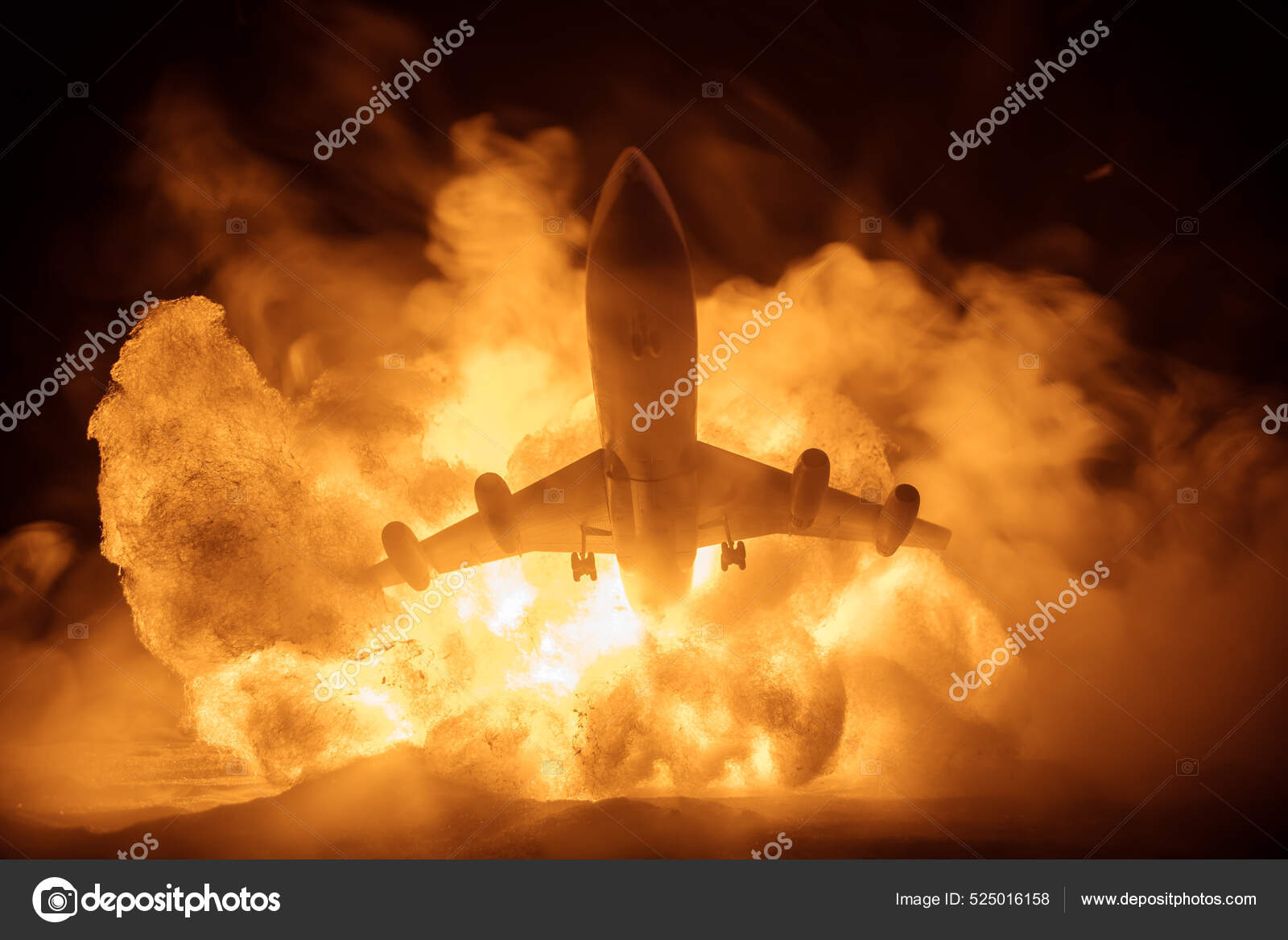 Air Crash Burning Falling Plane Plane Crashed Ground Decorated Toy ...