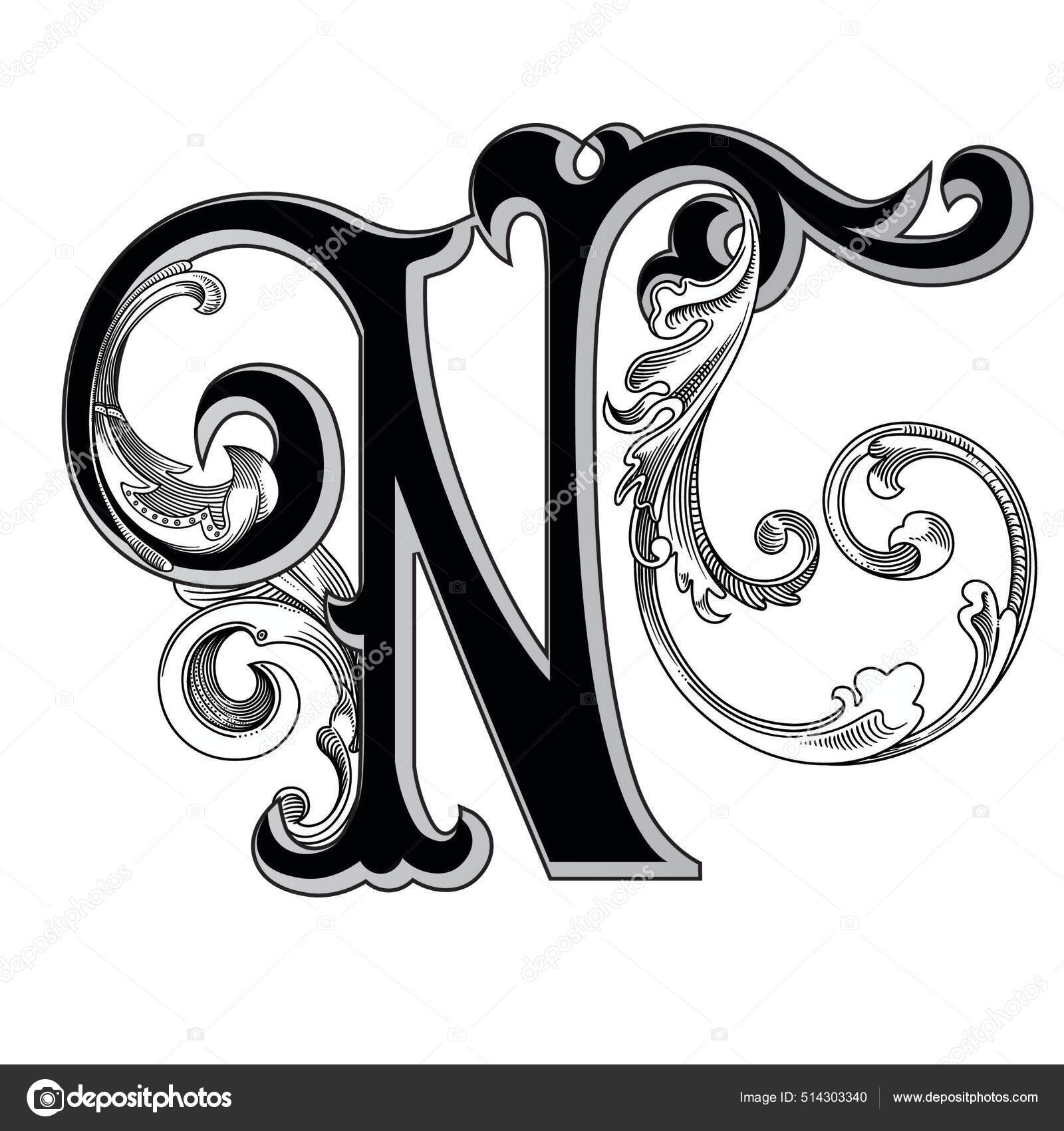 Fancy N Font