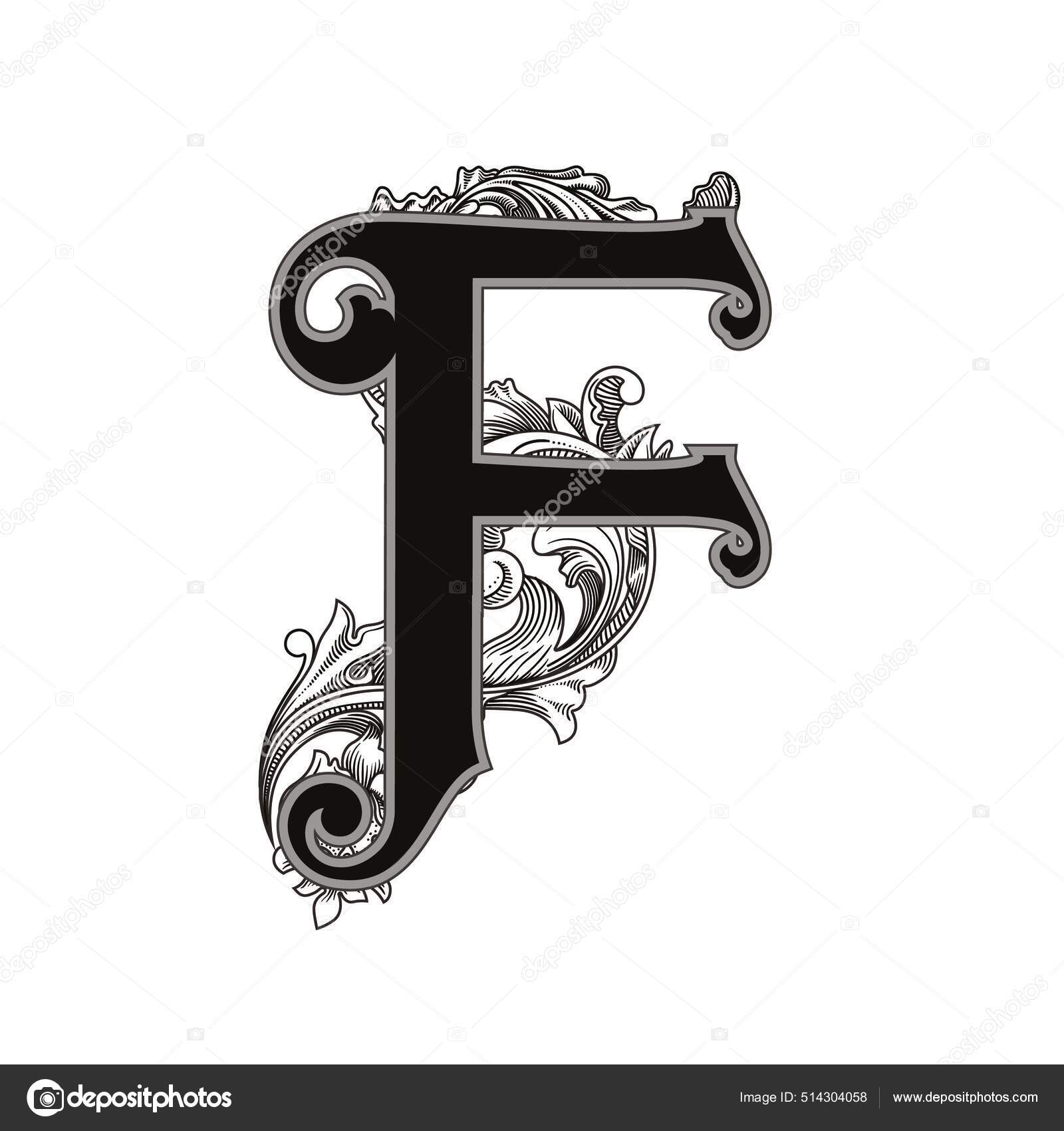 Vector Illustration Uppercase Letter Decorations Isolated White ...