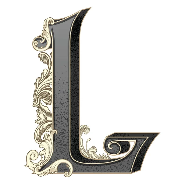 Vector Illustration Uppercase Letter Decorations Isolated White ...