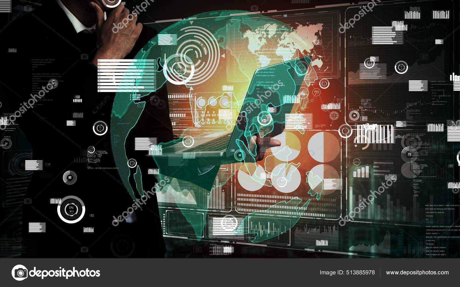 Big Data Technology for Business Finance conceptual. Stock Photo by ...