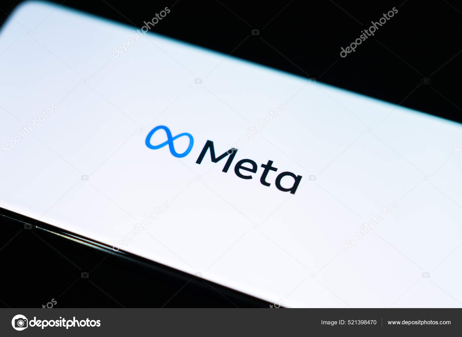 Meta logo is shown on a device screen — Stock Editorial Photo ...
