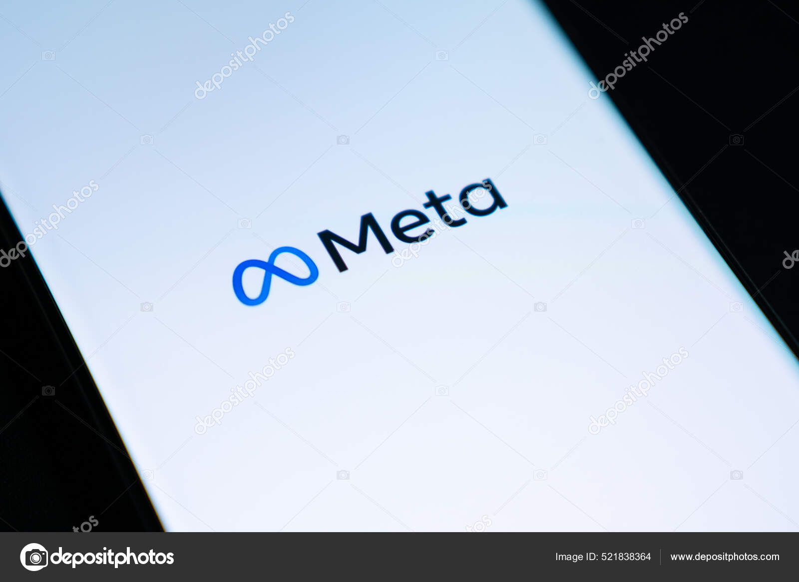 Meta logo is shown on a device screen – Stock Editorial Photo ...
