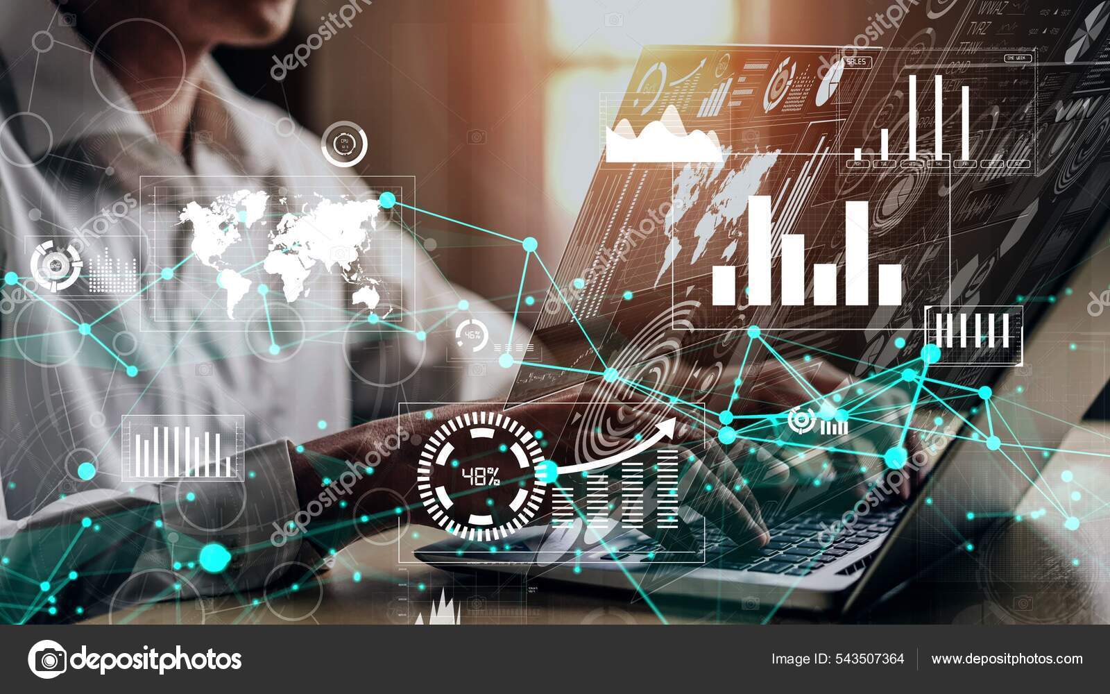 Big Data Technology for Business Finance conceptual. Stock Photo by ...