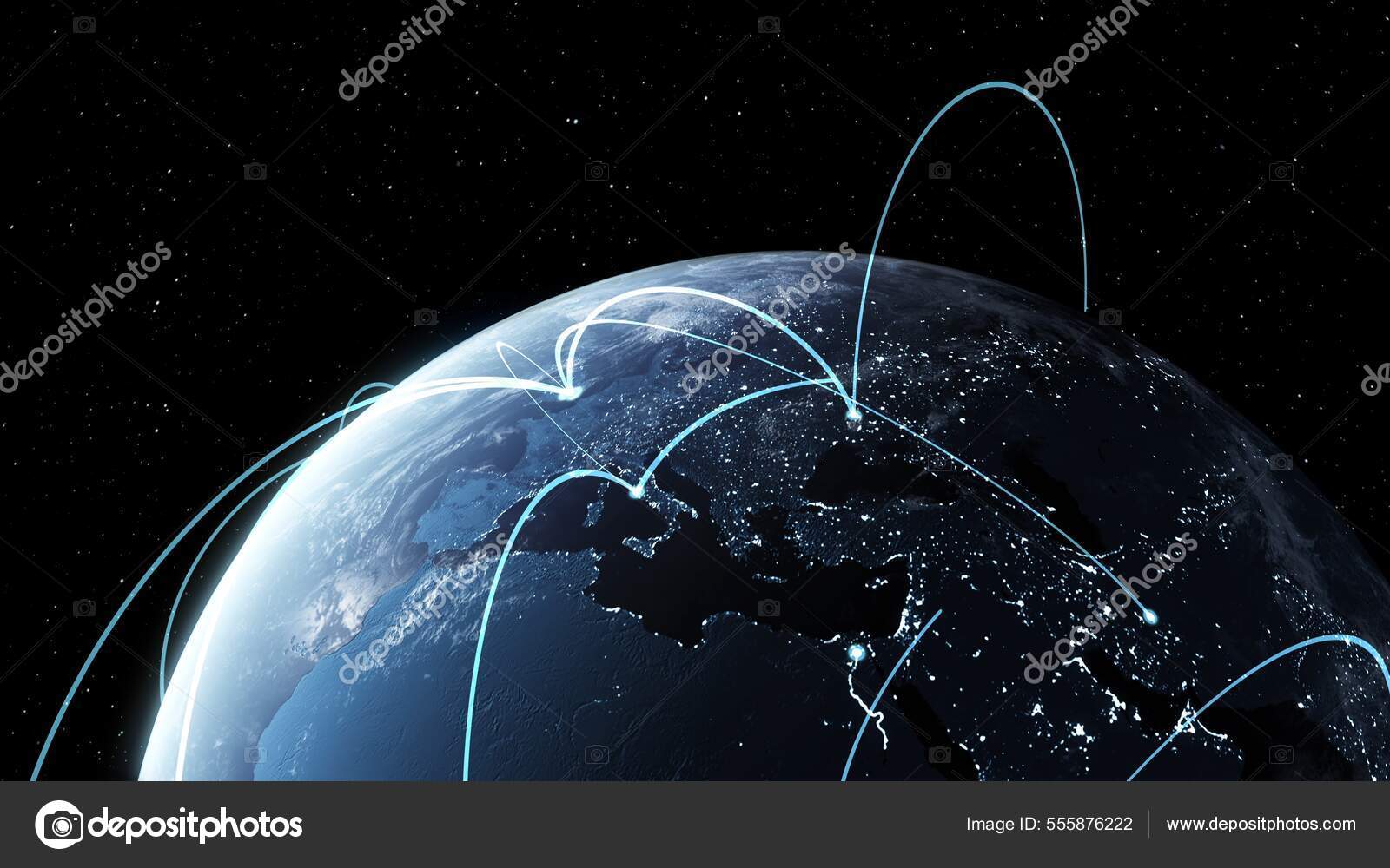 Global network and internet connection in orbital earth globe — Stock ...