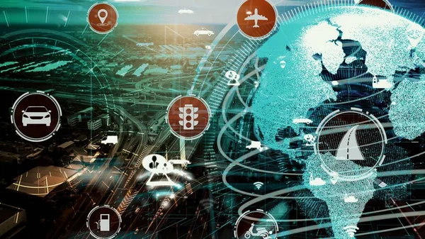 Smart transport technology concept for future car traffic on newish ...