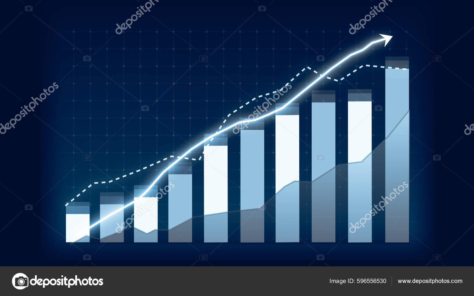 Business Growth Concept Allusive Graph Chart Showing Marketing Sales ...